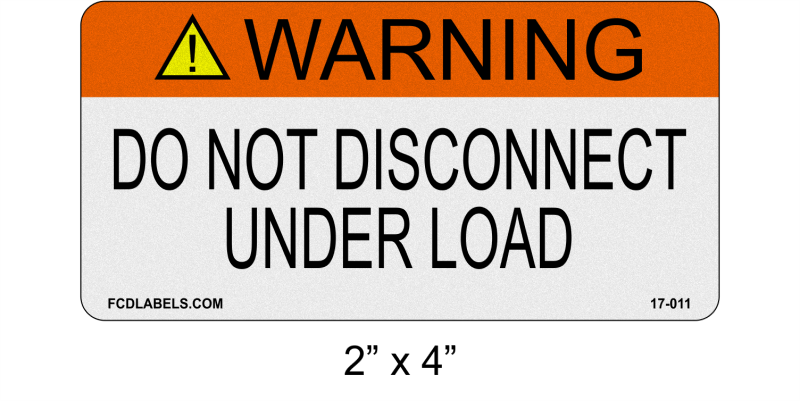 1" x 4" | Do Not Disconnect Under Load | Solar Warning Labels – FCDLabels